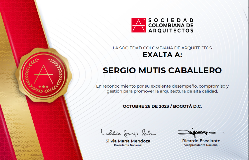 Homenaje a Sergio Mutis Caballero por su Contribución a la Arquitectura ...